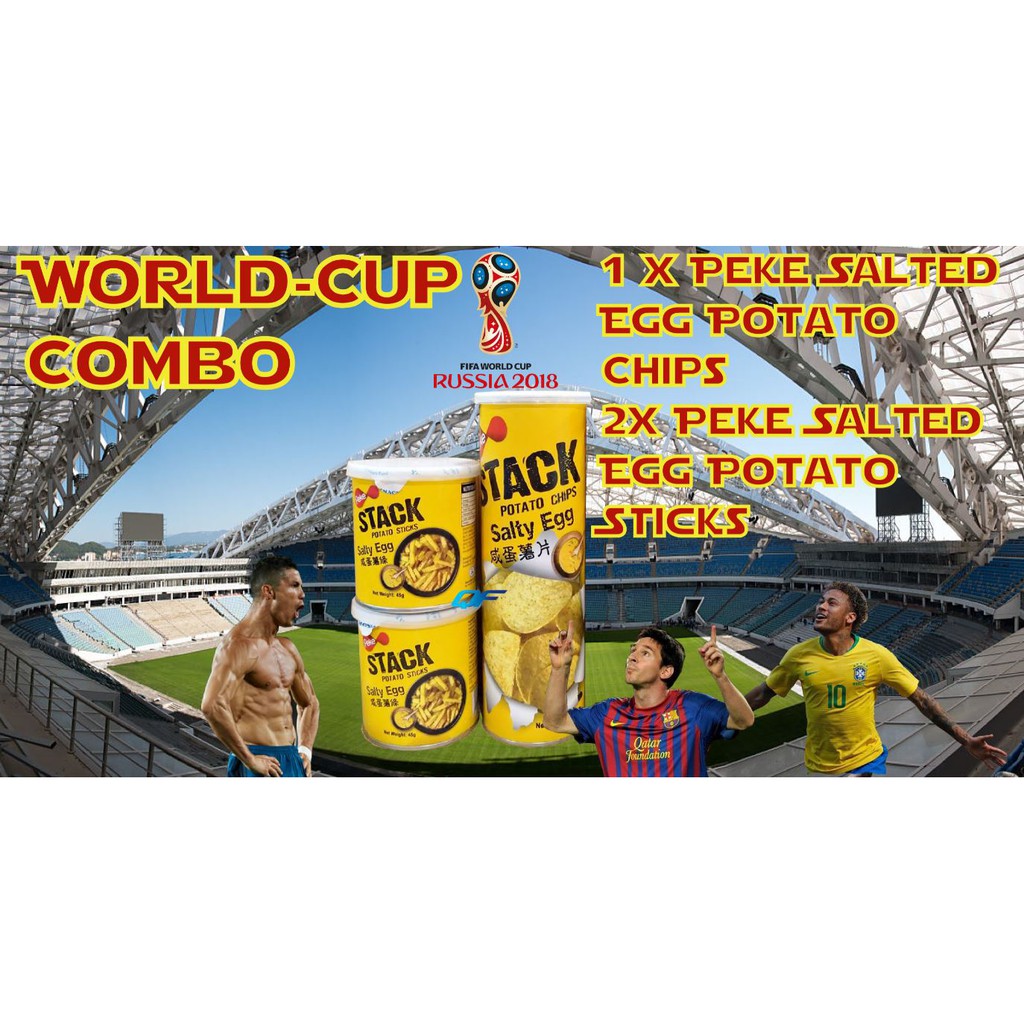 Peke STACKS Salty Egg Potato Chips 110g + 2x Potato Sticks 45g | Shopee ...