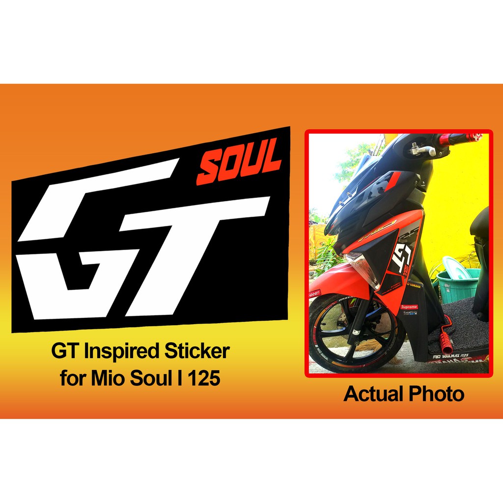 GT Sticker for Mio Soul I 125, GT Inspired Decals 2pieces Left and ...