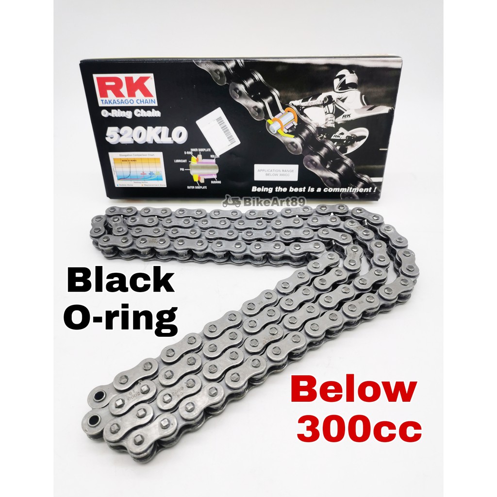 RK Black Chain 520 O-Ring / 520 Oring / Rantai Hitam RK O-RING 520KLO ...