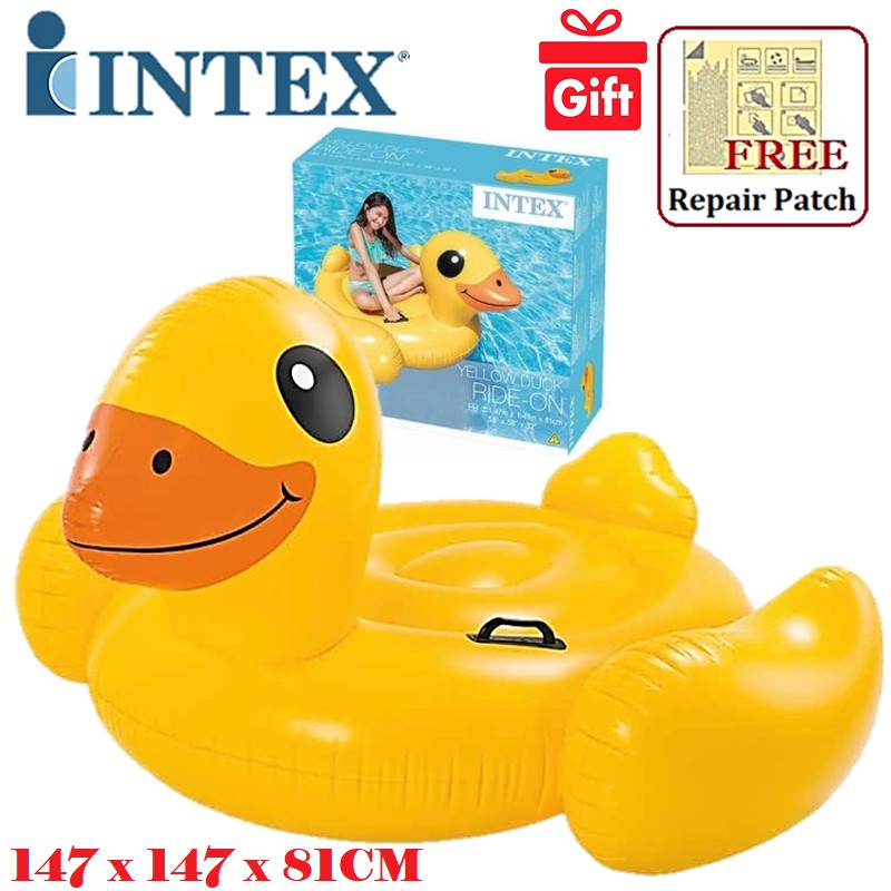 PROMOTION 57556 Inflatable Ride On Duck Raft Lifebuoy Swimming Pool PVC ...