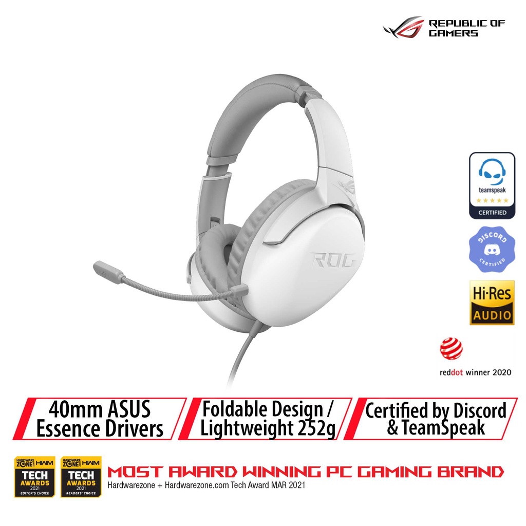 Asus Rog Strix Go Core Moonlight White Gaming Headset | Shopee Malaysia