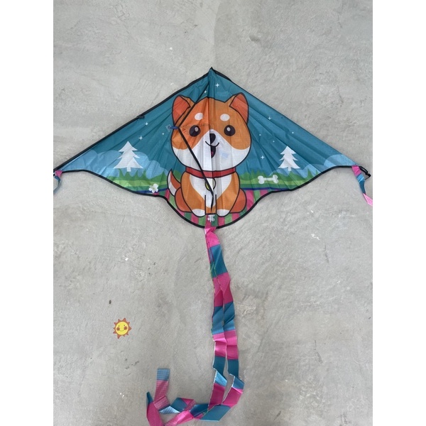 Cartoon Triangle Kite 95cm / 100cm /Kites for Kids Lelayang | Shopee ...
