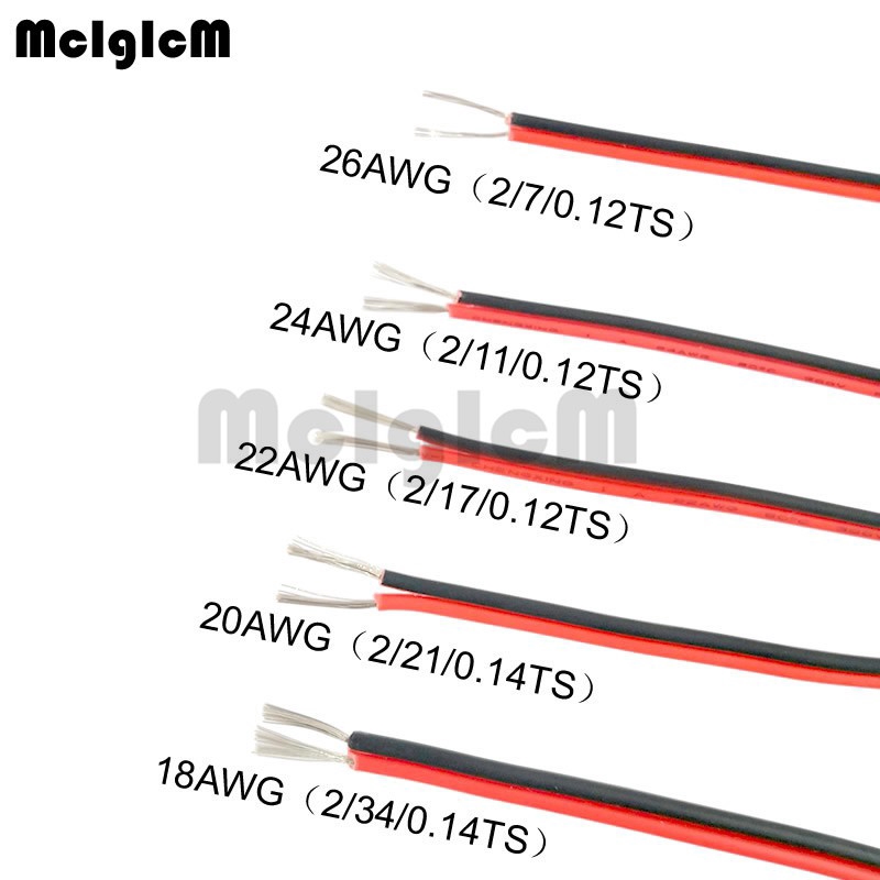 10 meter 18/20/22/24/26 AWG Electrical Wire LED Strip Cable Red Black Wire Cable | Shopee Malaysia