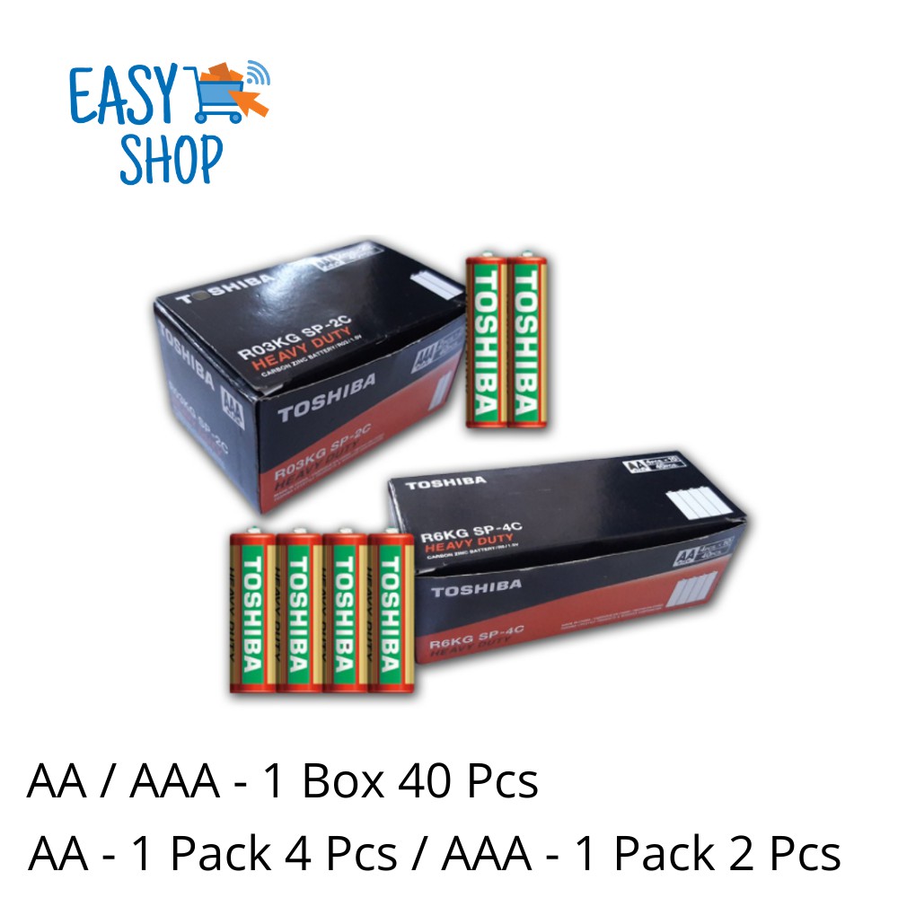Toshiba AA & AAA Heavy Duty 1.5V Battery (1Box-40Pcs) / D battery (1Box ...
