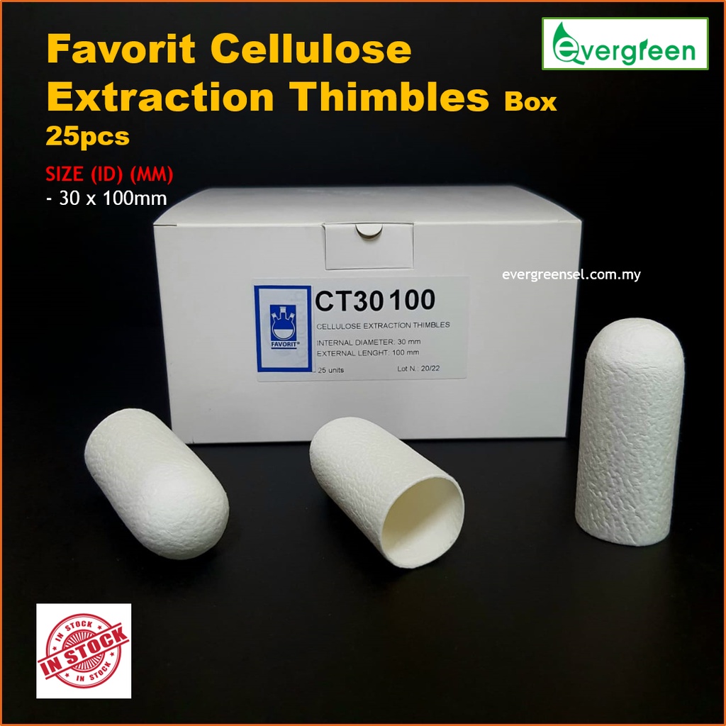 Favorit Cellulose Extraction Thimble 30 x 80mm/ 30 x 100mm, Box of ...