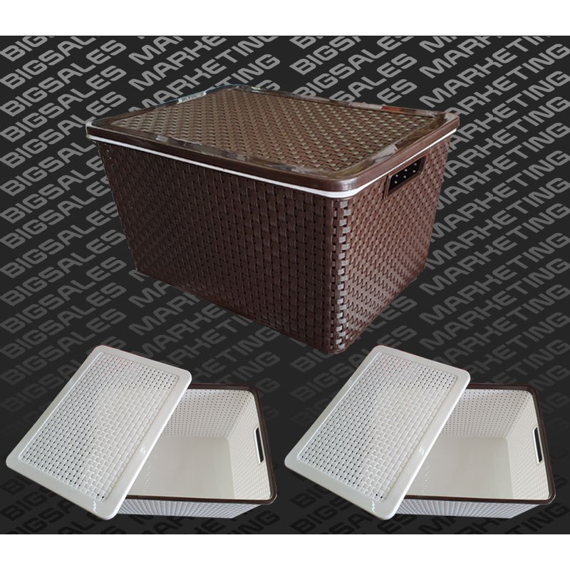 BIGSALES Plastic Cloth Food Storage Container Basket With Lid FSB2172 ...