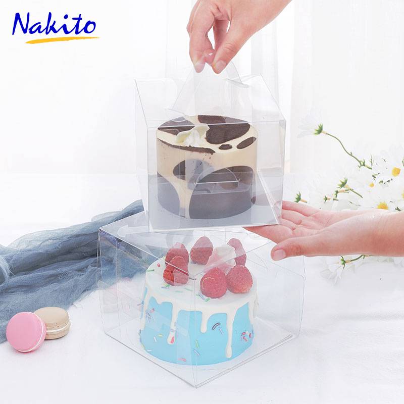 Nakito - 10pcs PVC Handle Cake box 4" 5" 6" Transparent Clear Dessert ...