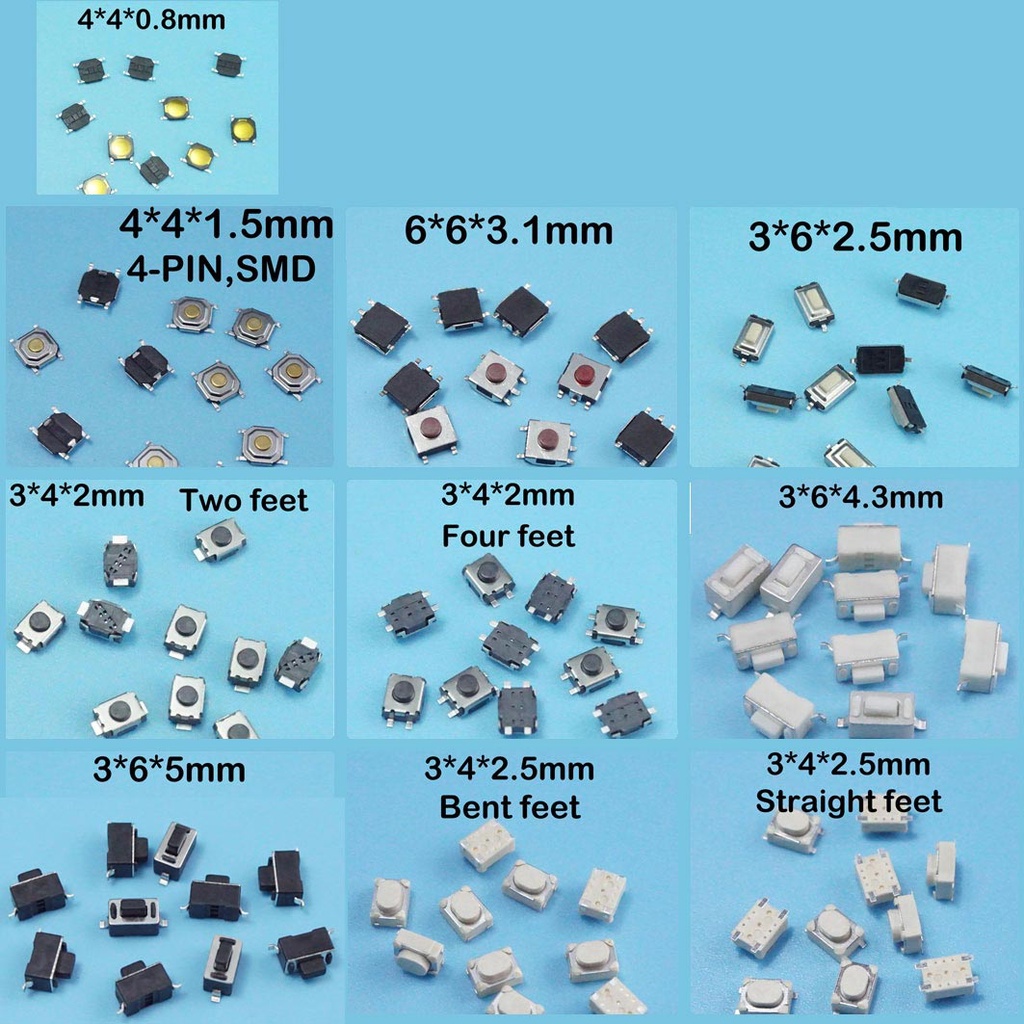 10 pcs Power Switch Button Button Micro Switch Car Microswitch Push ...