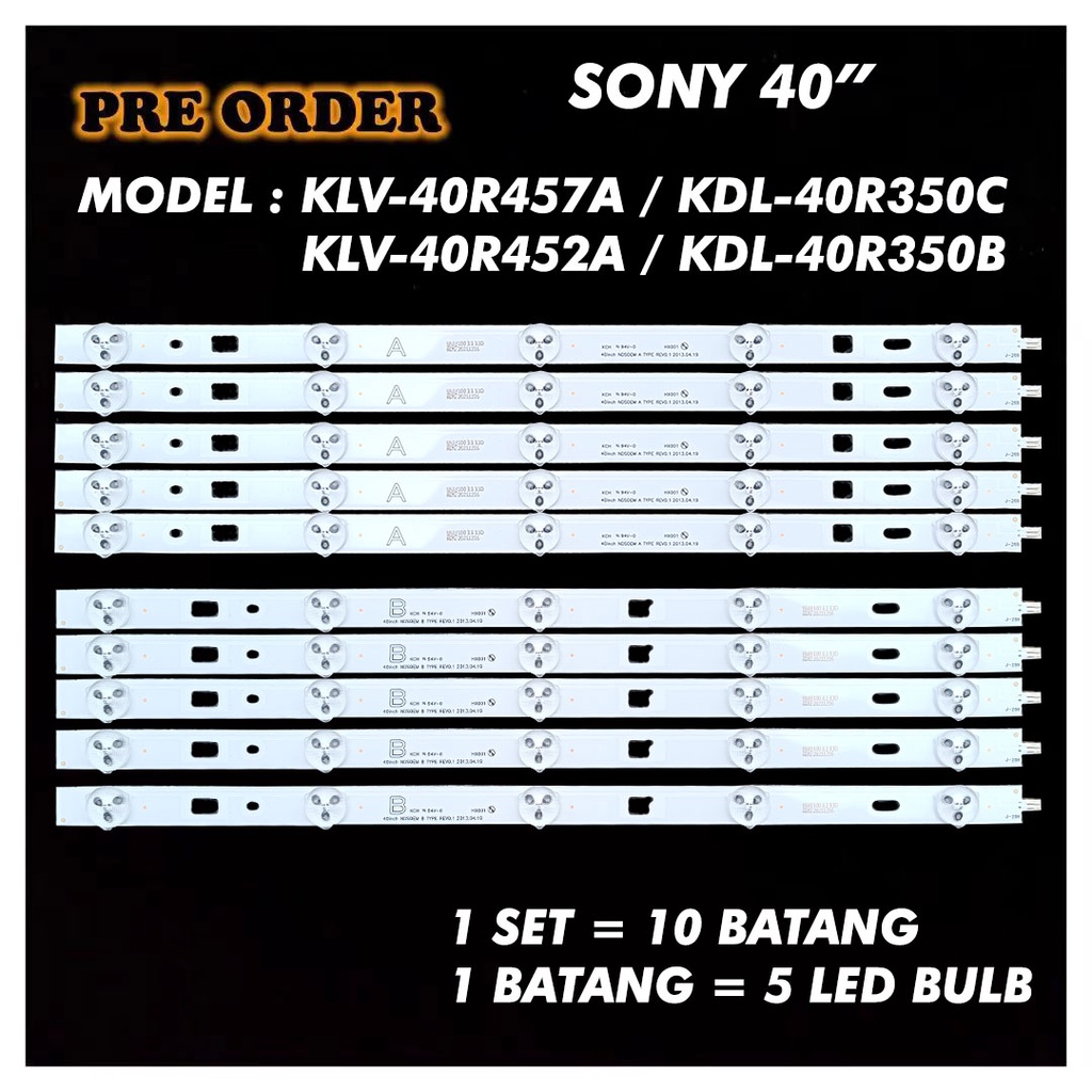 SONY 40" KLV-40R457A / KDL-40R350C / KLV-40R452A / KDL-40R350B LED TV ...