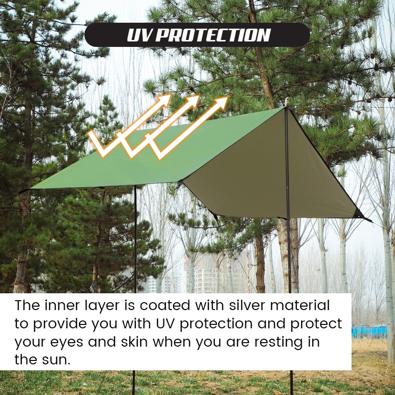 JDEX Flysheet Waterproof Groundsheet Camping Tarp Tent Shelter Alas ...