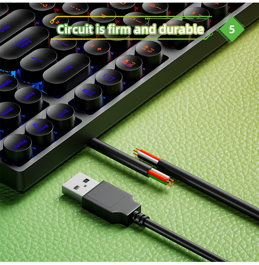 LEAVEN DK100 Punk Led Light Gaming Keyboard gaming Usb protable wired ...