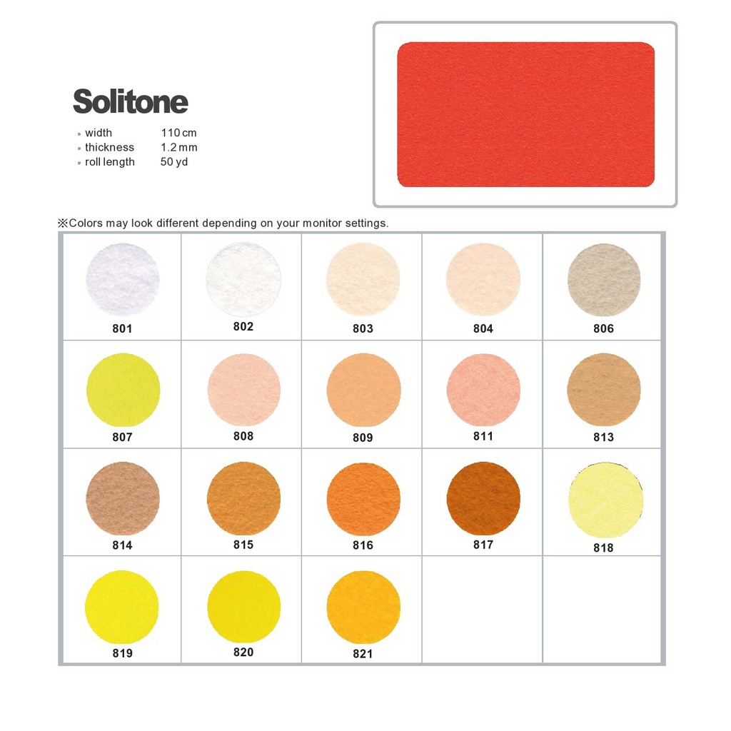 South Korea Solitone Fashion Felt 100cm x 112cm (WHITE / YELLOW ...