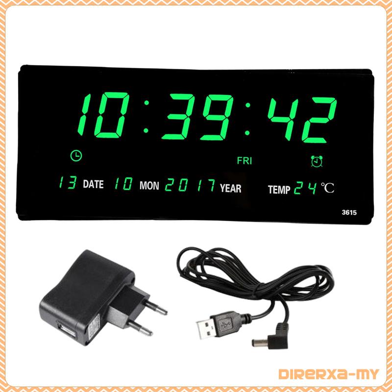 [DirerxaMY] Electric Wall Clock Decor Calendar Display for Bedroom ...