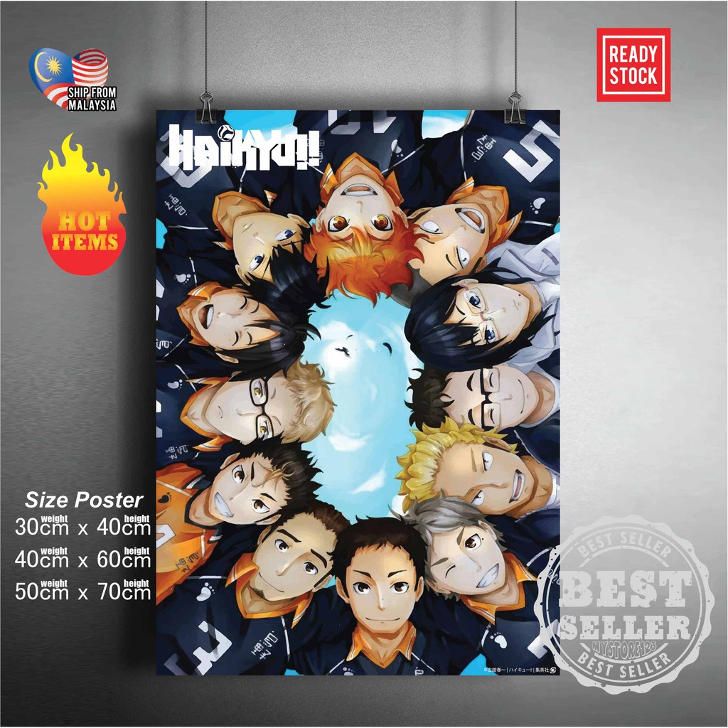 [EADY STOCK] Haikyuu!! poster Hinata Shoyo kageyama tobio poster ...