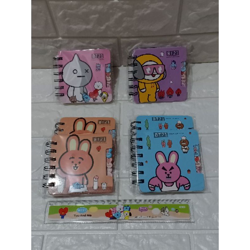 Bt21 Notebook Memo Bt21 Size 9x9 cm | Shopee Malaysia