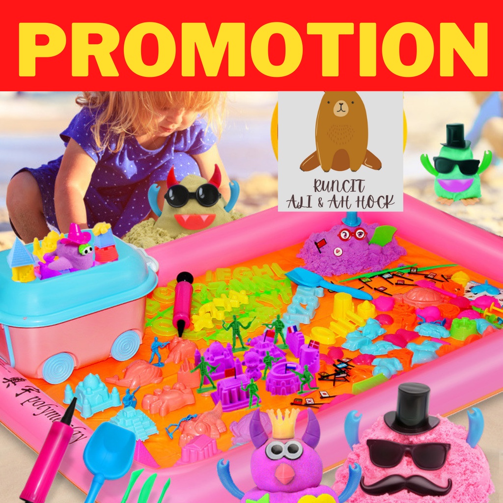 🔥READY STOCK🔥(2KG)39Pcs Sand Sets Dynamic Eco Sand Castle Play Set ...