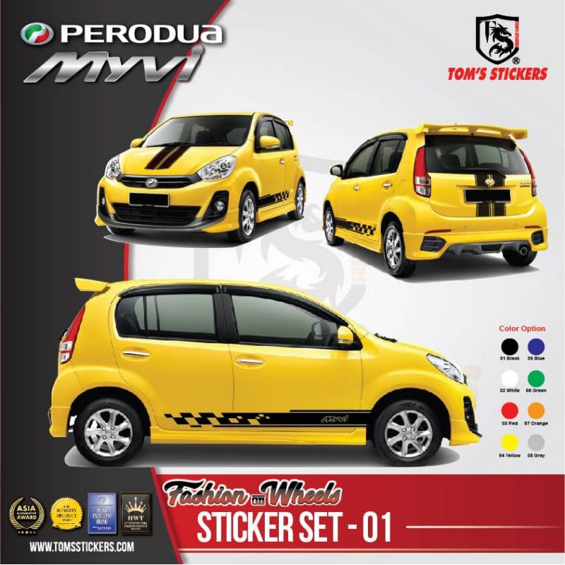 🔥🏁🏁Perodua Myvi Body Sticker Set🔥 | Shopee Malaysia