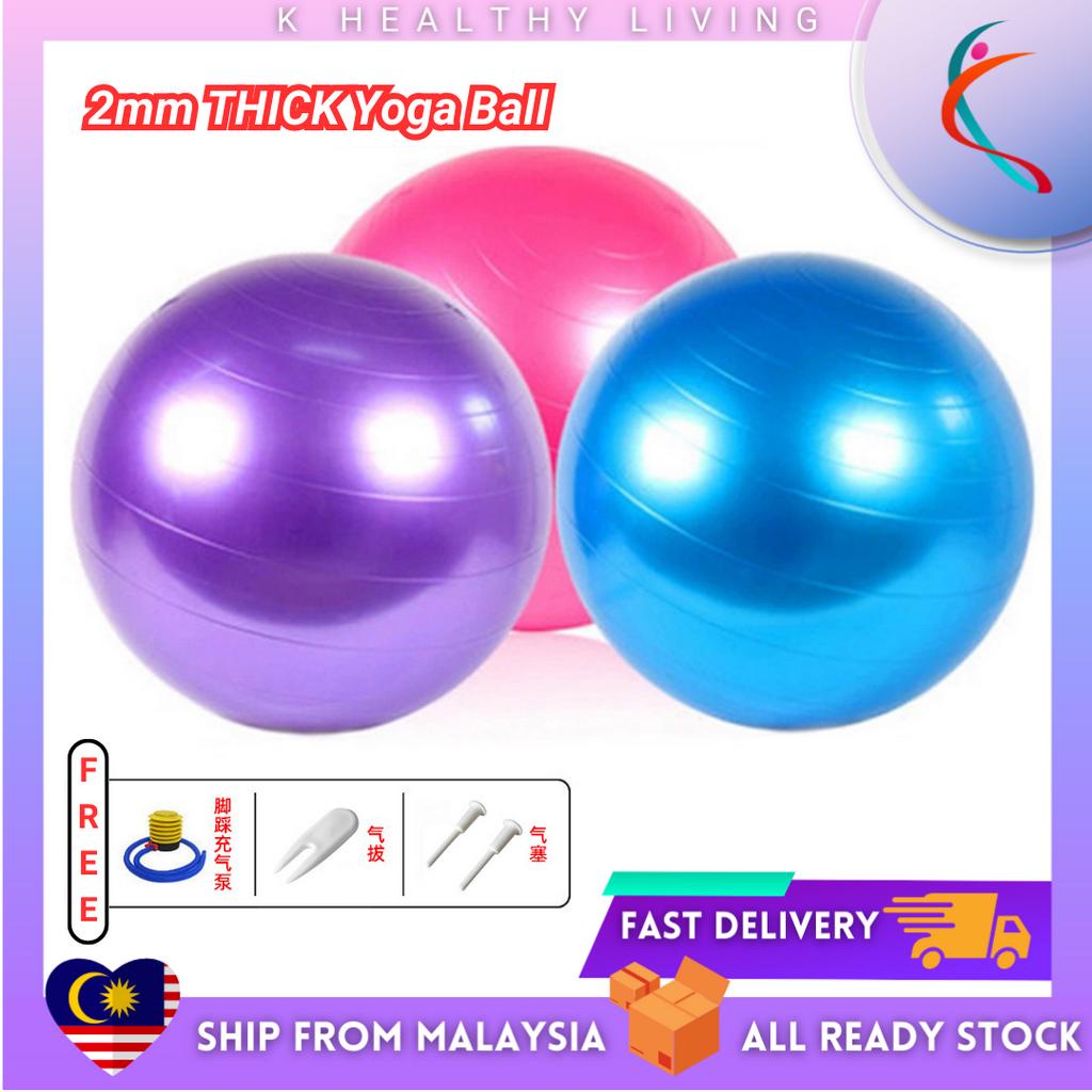 【READY STOCK】55-75cm/ FREE PUMP Yoga Ball Bola Pilates Balance Fitball ...