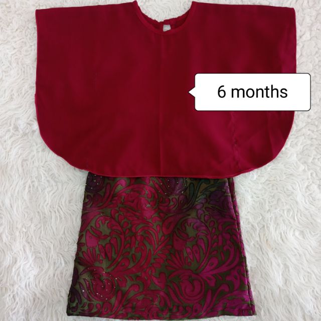 Baju Kurung Kelawar Batwing Budak Anak Kids | Maroon Hijau bermanik ...