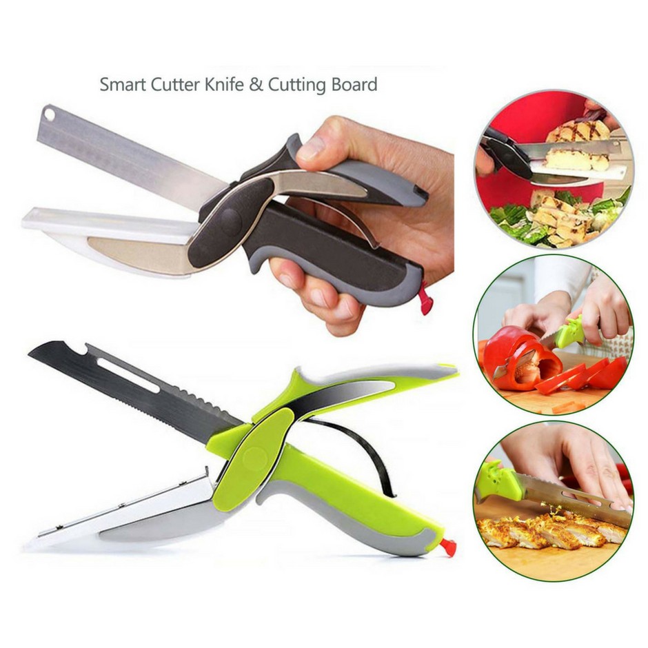 2 In 1/6 in 1 Smart Cutter Knife/Chopper/Slicer/Scissor/Cutting Board ...