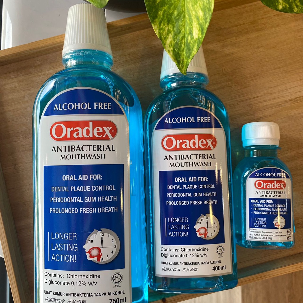 Oradex Antibacterial Blue/Biru Mouthwash 750ml/400ml/90ml | Shopee Malaysia