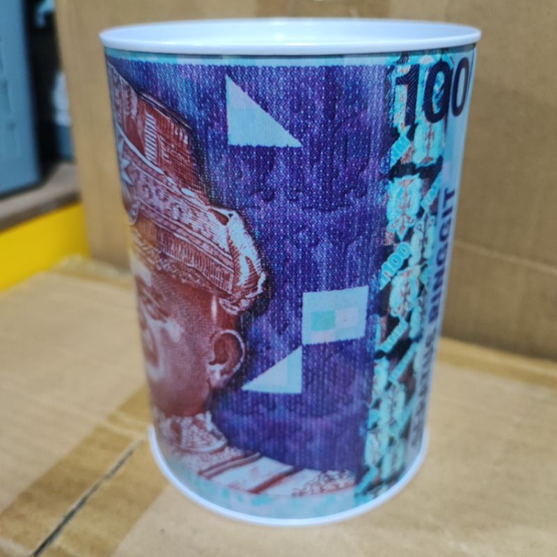 14 x 11cm Tabung Duit Syiling atau Duit Kertas Money Coin Tin Kid Adult ...