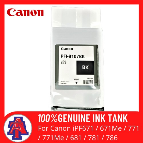 Canon Original PFI-8107 MBK, BK, C, M, Y Ink Cartridge (130ml)/Plotter ...