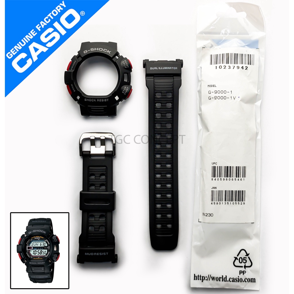 ORIGINAL BAND & BEZEL REPLACEMENT PARTS FOR WATCH G-SHOCK G-9000-1V G ...
