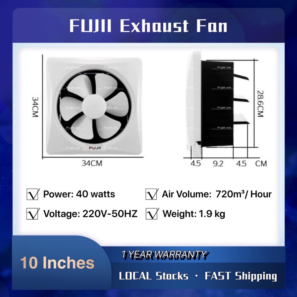 FUJII/MATRIC Exhaust Fan/ Kipas Ekzos Ventilator Air Ejector Fan 8/10 ...