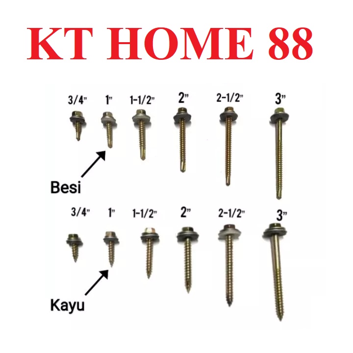 Skru Atap Bumbung / Hex Self Drilling Screw | Shopee Malaysia