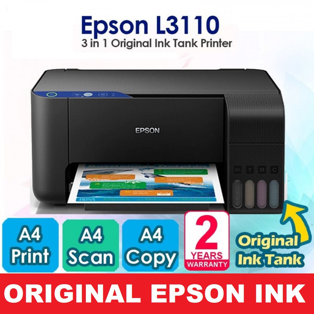 EPSON ECO TANK L3110 ALL IN ONE INK TANK PRINTER 3 IN 1 PRINTER (PRINT ...