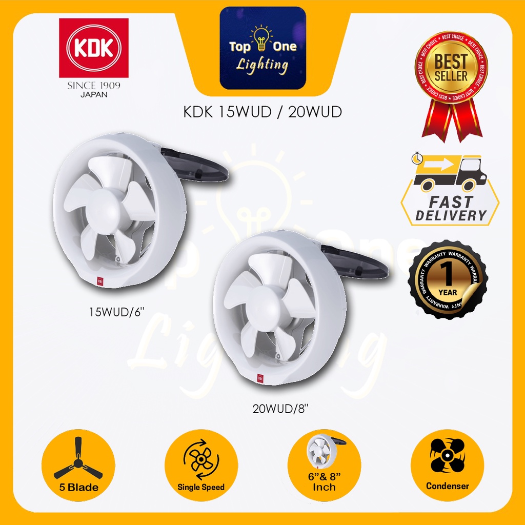 KDK 15WUD 20WUD Glass Mounted Exhaust Ventilating Fan 6" 15WUD 8" 20WUD ...