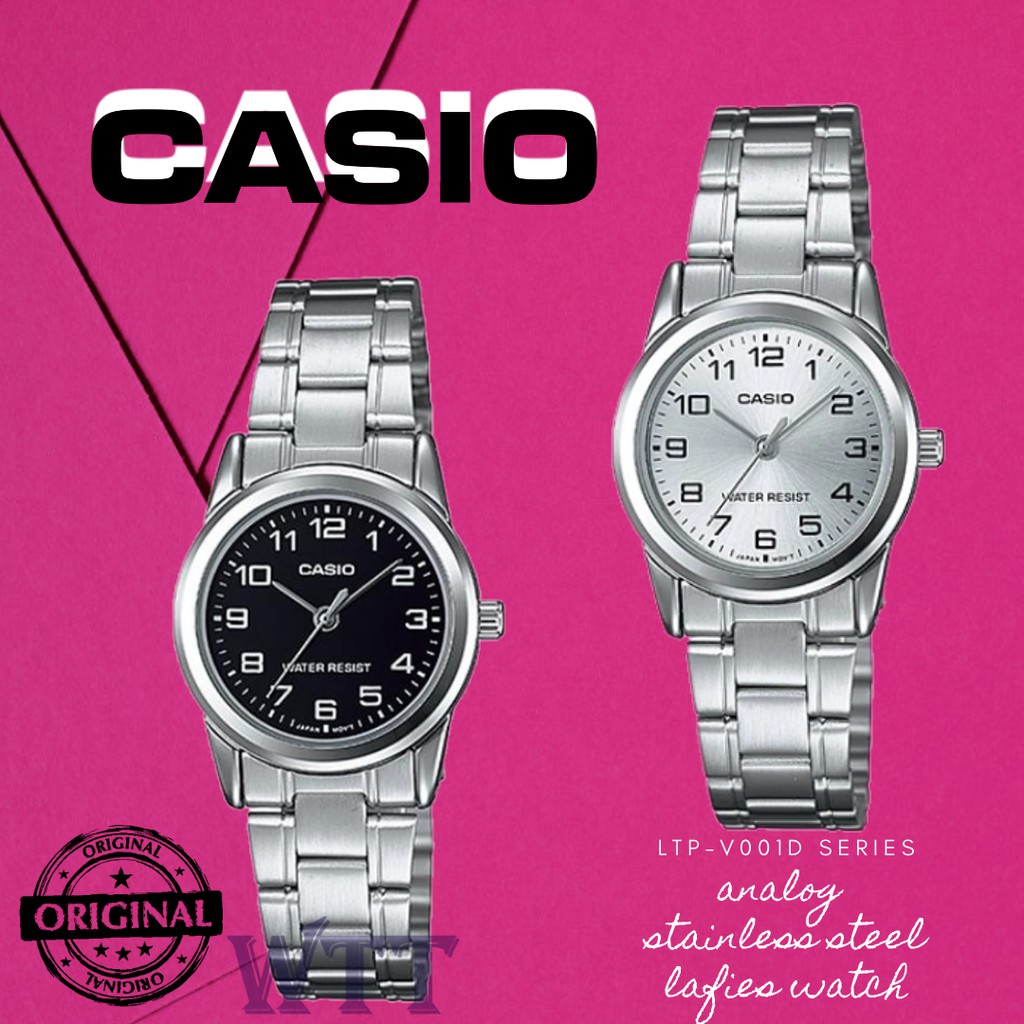 CASIO LTP-V001D SERIES STANDARD ANALOG LADIES CASIO WATCH FOR WOMEN JAM ...