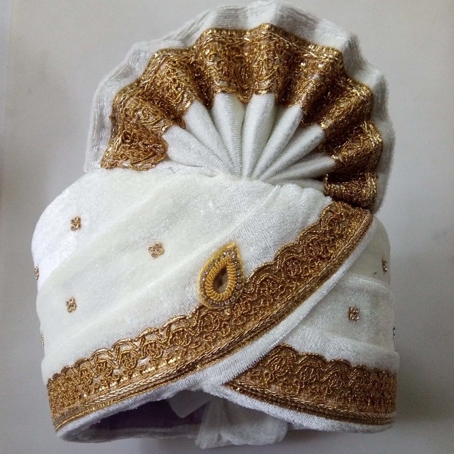 Thalapa / Embellished Art Velvet Turban ( Big Wedding Thalapa / Swamy ...