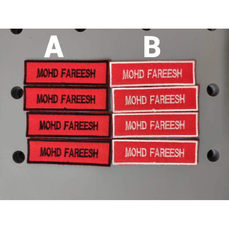 Name tag sekolah rumi kain warna merah | Shopee Malaysia