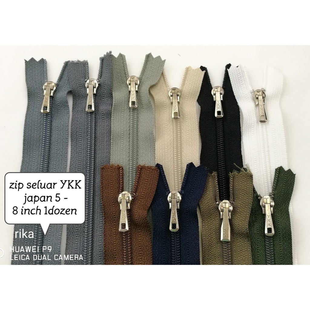 Zip seluar trouser zippers YKK japan 4inch ~ 8inch 1dozen 12pc | Shopee ...