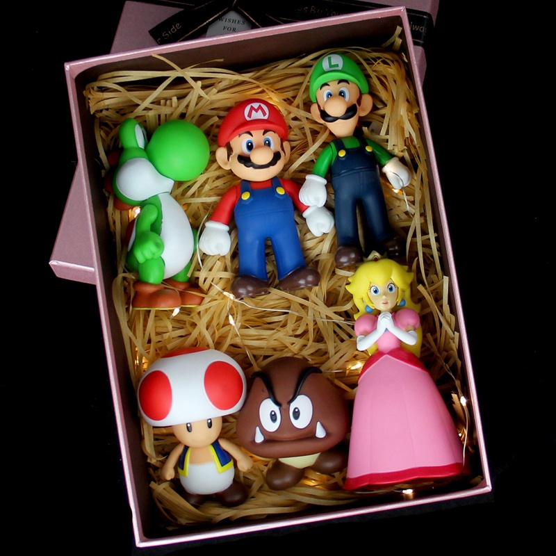 Super Mario Luigi Princess Peach doll ornaments children's toys hand ...