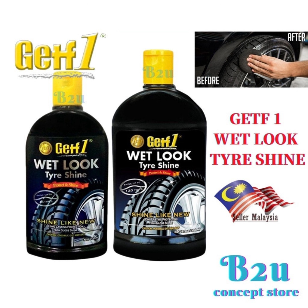 GETF1 Wet Look Tyre Shine Protects & Shine PENGILAT TAYAR POLISH ...