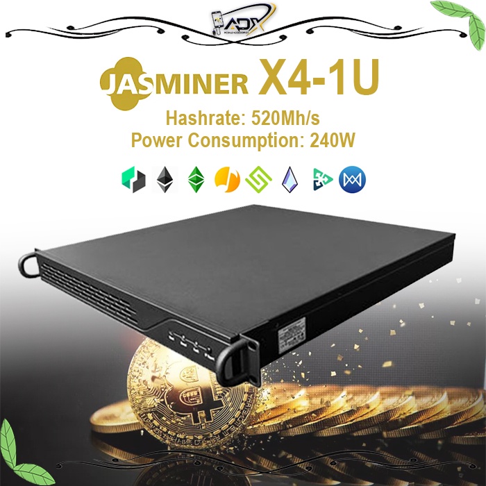 ADX In Stock New Jasminer X4 Miner 1U Server Architecture 520MH/s Hashrate 240W Power | Shopee ...