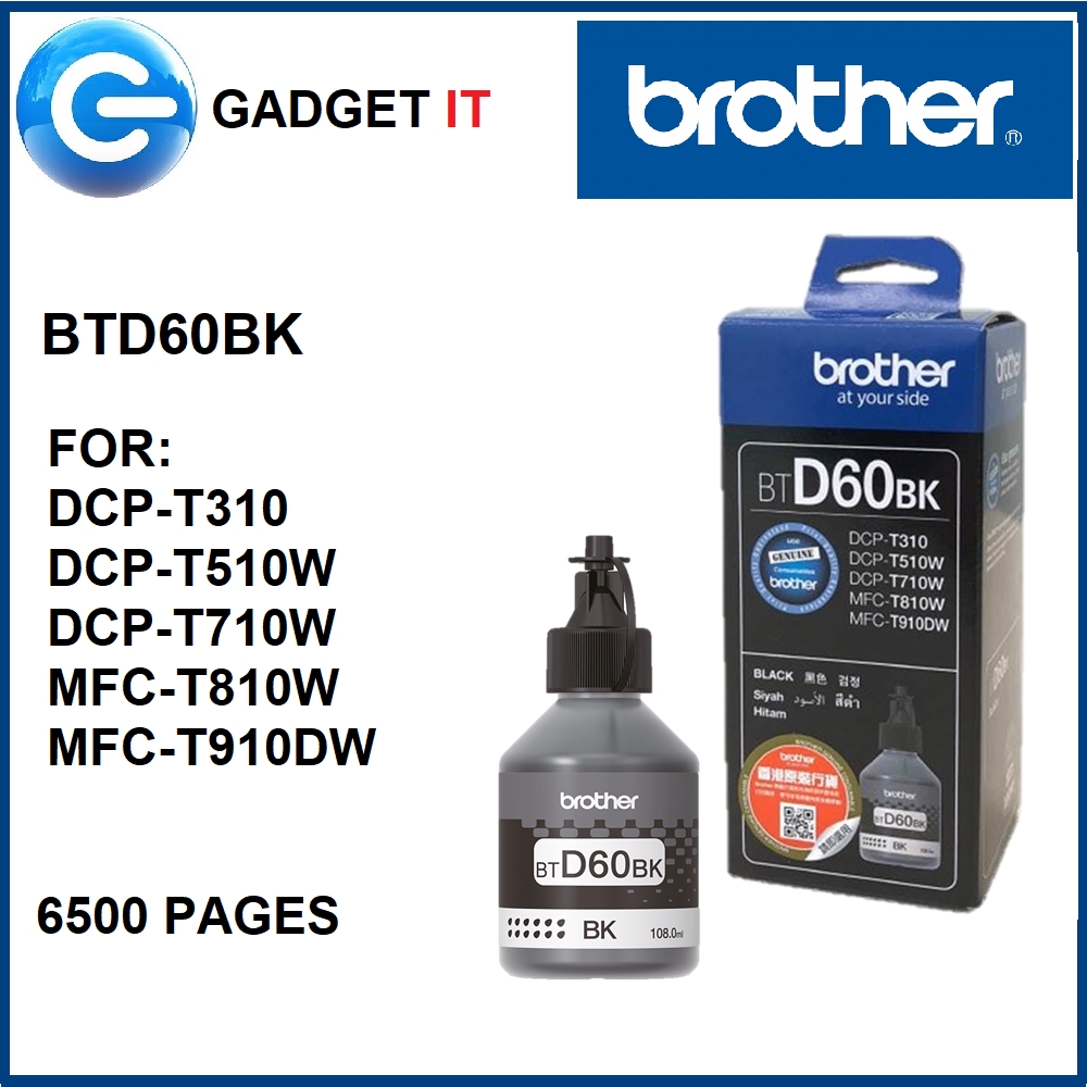 BROTHER BTD60BK ORIGINAL INK BOTTLE BLACK (DCP-T310 / T510W / T710W ...