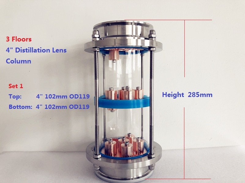 3 Floors 4" Distillation Lens Column With Copper Platte Sets,Tri-Clamp ...