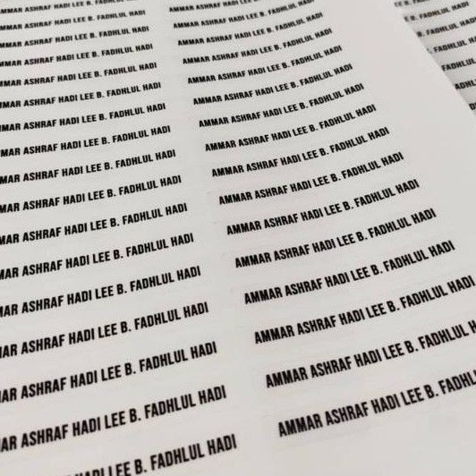 Sticker Nama Transparent / Putih / Hitam | Shopee Malaysia