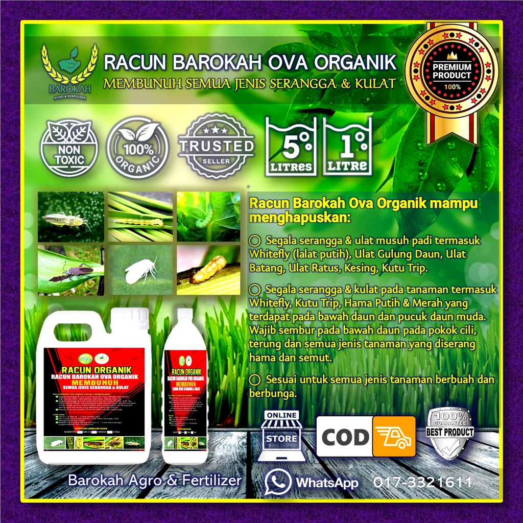 PROMOSI 5 LITER RACUN ORGANIK OVA BAROKAH membunuh semua jenis SERANGGA ...