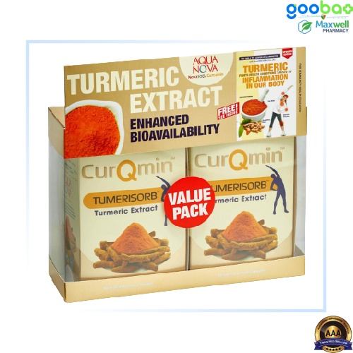 LIVE-WELL CurQmin Tumerisorb Turmeric Extract Value Pack 60 capsules x2 ...