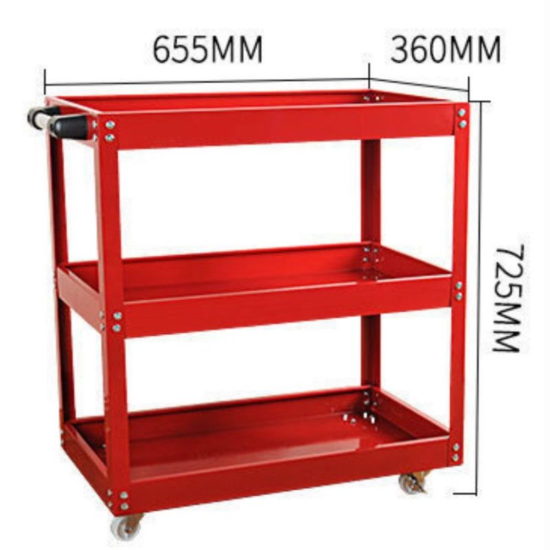Ready stock High quality 3 layer tool trolley Trolley Rack Steel Rack ...