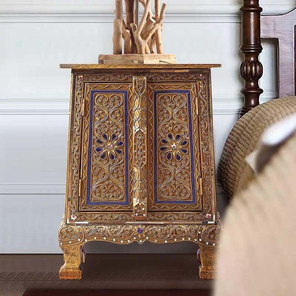 Bedside Table Gold-plated Lens Cabinet Filigree Cabinet Antique Cabinet ...