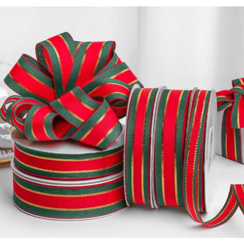 25 Yards Christmas New Year Ribbon Gift Wrapping Ribbon Decoration ...