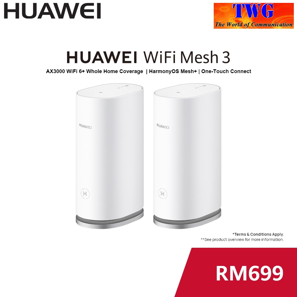 Huawei WiFi Mesh 3 | HUAWEI Whole-Home Mesh System | HarmonyOS Mesh+ ...