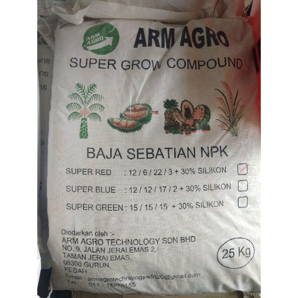 ARM AGRO Baja super grow compound (super RED/Blue/Green ) | Shopee Malaysia