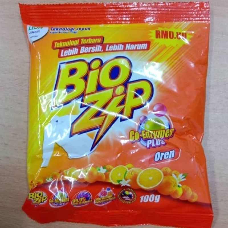 Bio Zip Detergent Powder/Sabun Pencuci Baju Bio Zip- 100g | Shopee Malaysia